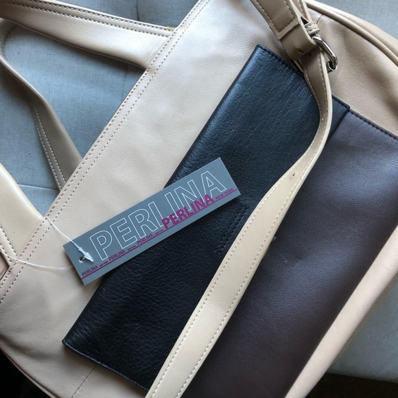 Perlina | Bags | Nwt Perlina Genuine Leather Tote Purse | Poshmark